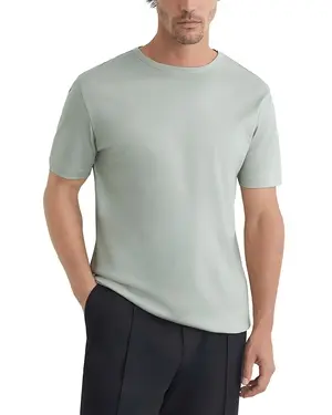 REISS Count Mercerized Crewneck Tee - Light Sage