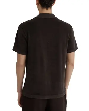 REISS Eden Short Sleeve Towelling Shirt - Chocolate