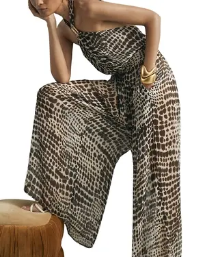 REISS Floras Wide Leg Jumpsuit - Animal Print