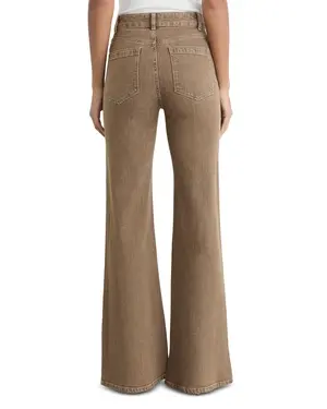 REISS Cali High Rise Flare Leg Jeans - Light Brown
