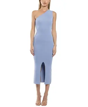 MOTHER OF ALL Federica One Shoulder Maxi Dress With Slit - Light Blue
