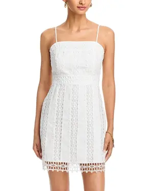 Aqua Lace Inset Mini Dress Exclusive - White