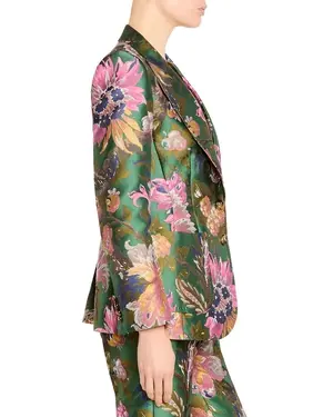 Etro Floral Peak Lapel Fitted Jacket