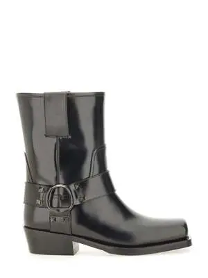 Valentino Garavani Rockstud Leather Boots - Black