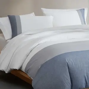 Calvin Klein Chambray Handkerchief Yarn Dyed Washed 3 Piece Comforter Set, Queen