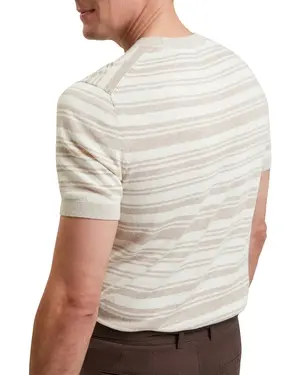 Ted Baker London Linen Blend Stripe Knitted Tee - Ecru