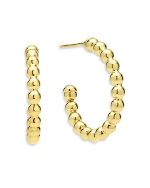 Lagos 18k Yellow Caviar Beaded Hoop Earrings
