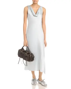 Acne Studios Silk Cowl Neck Midi Dress