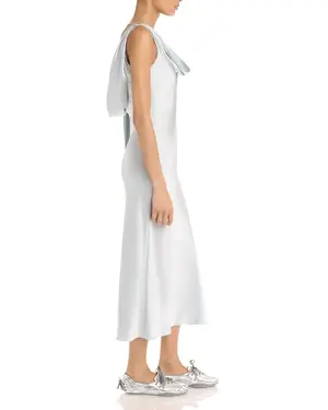 Acne Studios Silk Cowl Neck Midi Dress