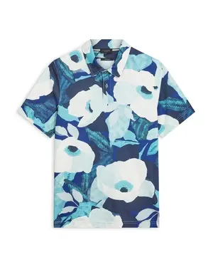 Ted Baker London Ashyby Floral Print Pique Polo Shirt