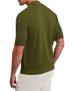 Ted Baker London Domati Relaxed Fit Diamond Crochet Polo Shirt - Khaki
