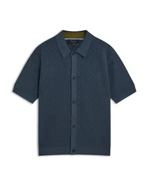 Ted Baker London Domati Relaxed Fit Diamond Crochet Polo Shirt