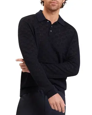 Ted Baker London Osaka Interlock Stitch Polo Shirt - Navy