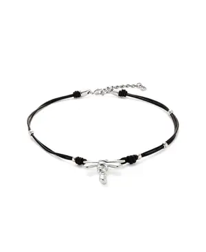UNODE50 Leather Dragonfly Pendant Necklace