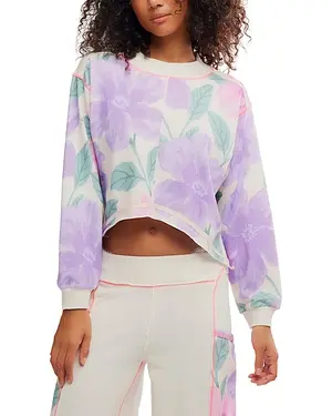 Free People Summer Loving Sweatshirt - Ivory Combo