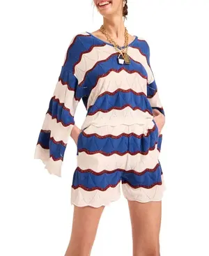La DoubleJ Textured Zigzag Knit Shorts