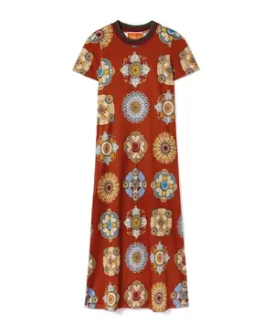La DoubleJ Sporty Swing Dress With Floral Print - Nucleus Rust