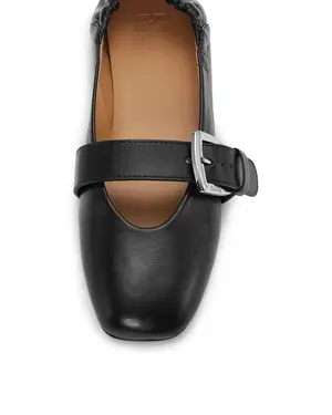 GANNI Butterfly Strap Ballet Flats - Black
