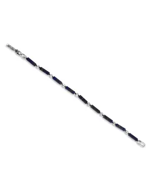 John Varvatos Sterling Lapis Lazuli Bead Link Bracelet
