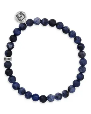 John Varvatos Sterling Sodalite Bead Charm Bracelet - Silver