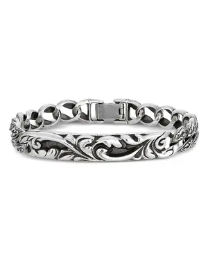 John Varvatos Sterling Gothic Design Link Bracelet