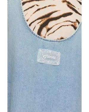GANNI Ruffled Denim Dress