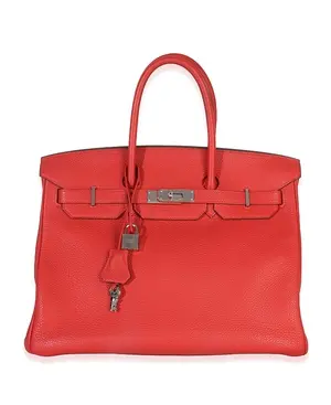 Hermès Birkin 35 Leather Handbag - Red