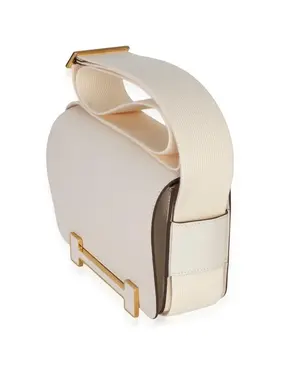 Hermès Geta Leather Handbag - White