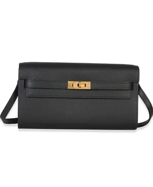 Hermès Kelly To Go Wallet Leather Handbag - Black