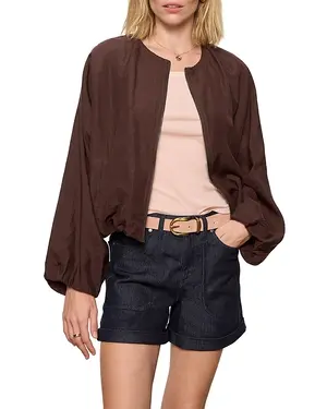 Sanctuary Zip-up Bomber Jacket With Textured Finish