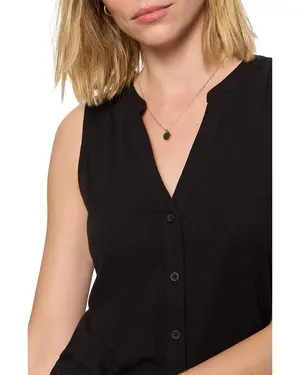 Sanctuary Button Front Tank Top - Black