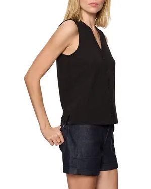 Sanctuary Button Front Tank Top - Black