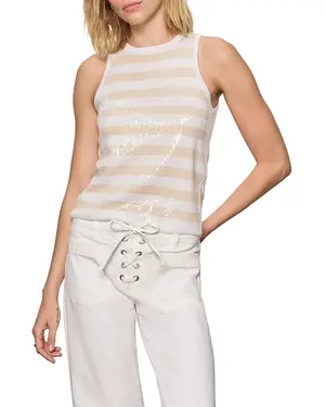 Sanctuary Striped Sequin Tank