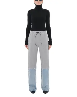 HAIKURE Field " Pants Contrast Denim And Cotton Joggers