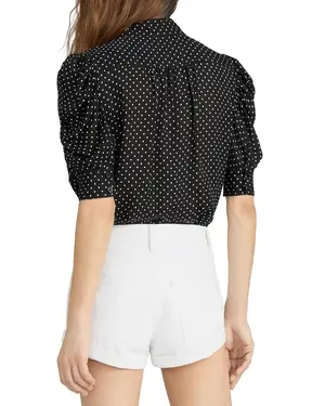 FRAME The Gillian Silk Top - Black Multi