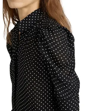 FRAME The Gillian Silk Top - Black Multi