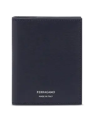 FERRAGAMO Blue Classic Credit Card Holder