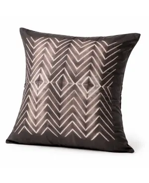 STUDIO VARIOUSLY Naami Handcrafted Shibori Print Mulberry Silk Pillow, Cover Only, 20 X 20 - Black