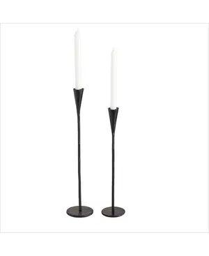 CREATIVE WOMEN Gemini Handforged Iron Candle Stands, Set Of 2