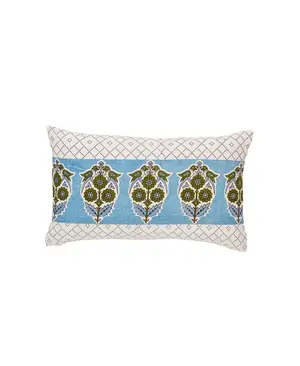 ALAMWAR Parakeets Lumbar Pillow Cover - Blue/green