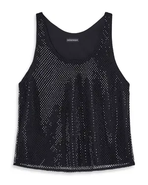 Emporio Armani Mesh Rhinestone Tank Top