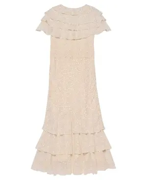Mint Velvet Ruffle Print Midi Dress