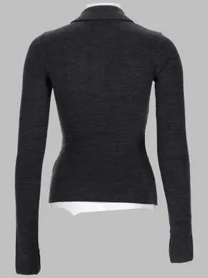 GANNI Argyle Knit Polo - Gray