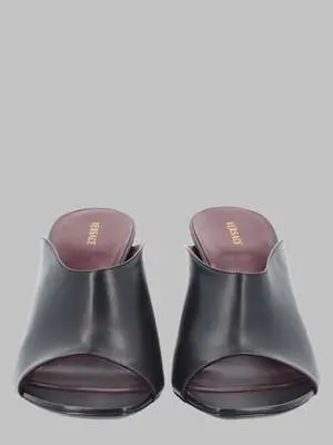 Versace Leather Mules - Black