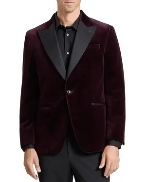 Ted Baker London Webster Modern Velvet Jacket - Burgundy