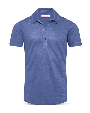 Orlebar Brown Sebastian Linen Polo Shirt - Nightfall Blue