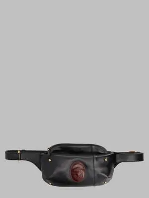 Versace Calf Leather Trimmed Belt Bag - Black