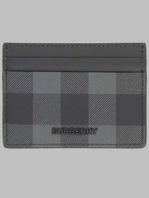 Burberry Portacarte Check Cardholder - Gray