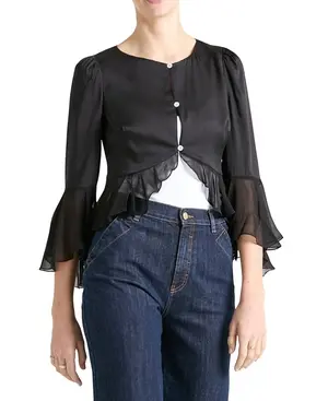 TEMPERLEY LONDON Leilani Jacket With Crystal Buttons And Sheer Detailing