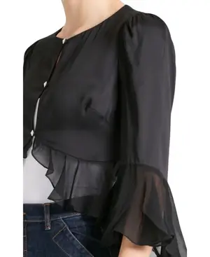 TEMPERLEY LONDON Leilani Jacket With Crystal Buttons And Sheer Detailing